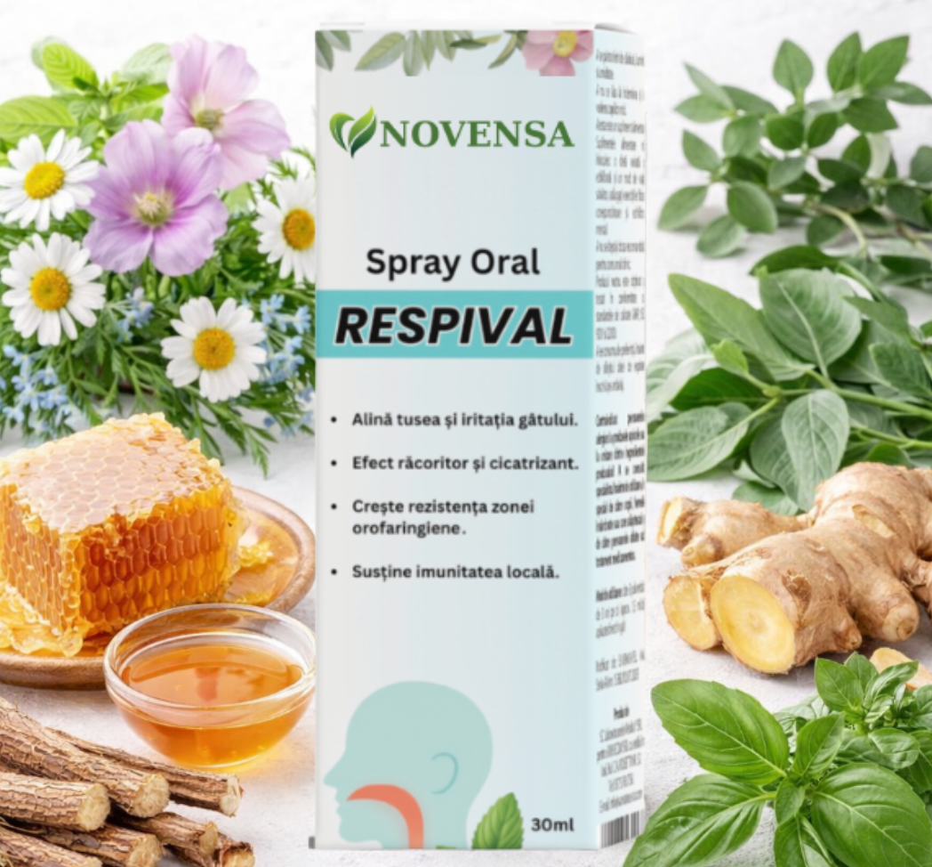 Spray de plante pentru curățarea plămânilor și anti-tuse RESPIVAL – Novensa